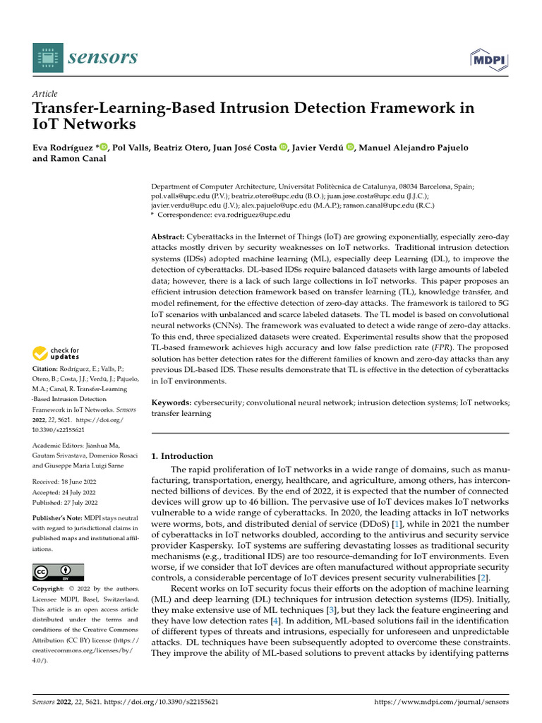 Transfer Learning Based Intrusion Detect | PDF | Denial Of Service ...