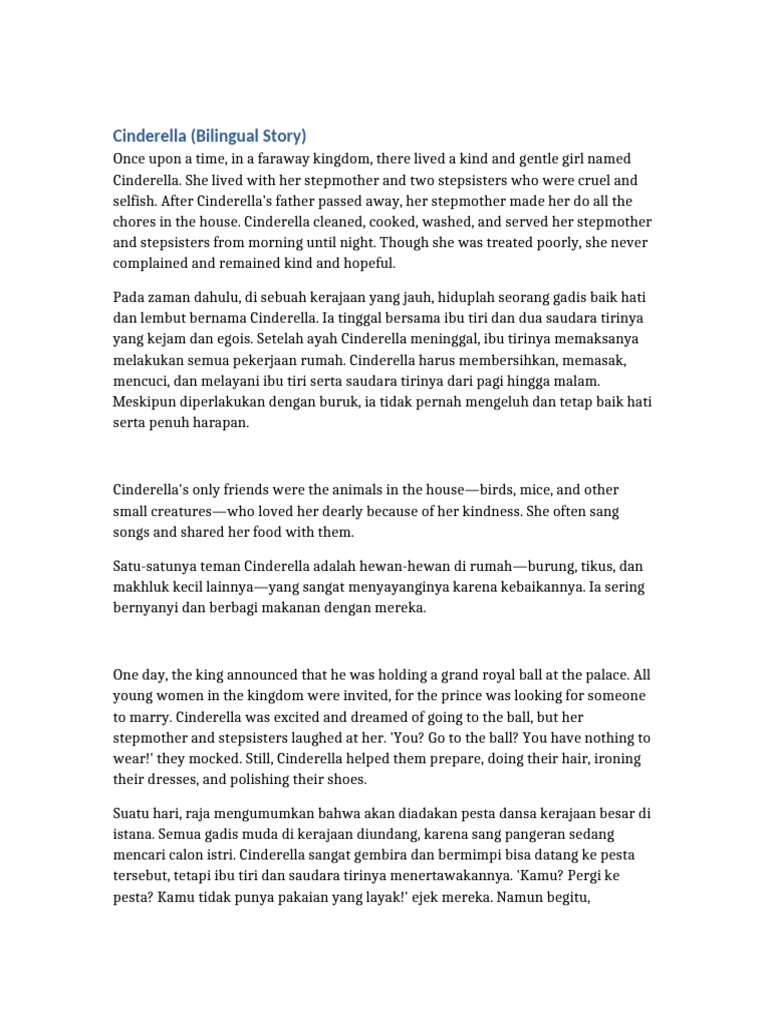 Dongeng Cinderella: Kisah Kebangkitan | PDF