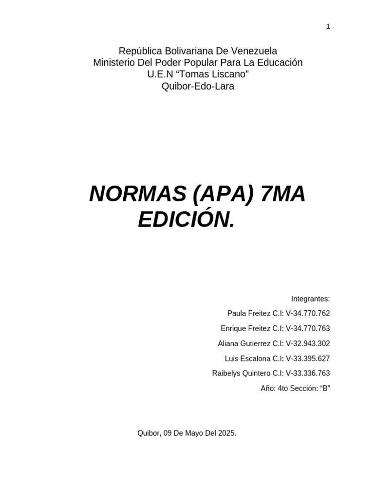 Normas Apa 7ma Edicion | PDF | Estilo apa | Sicología