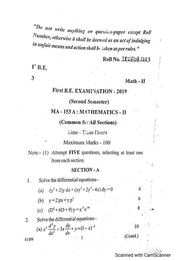 Math 2 2019 | PDF