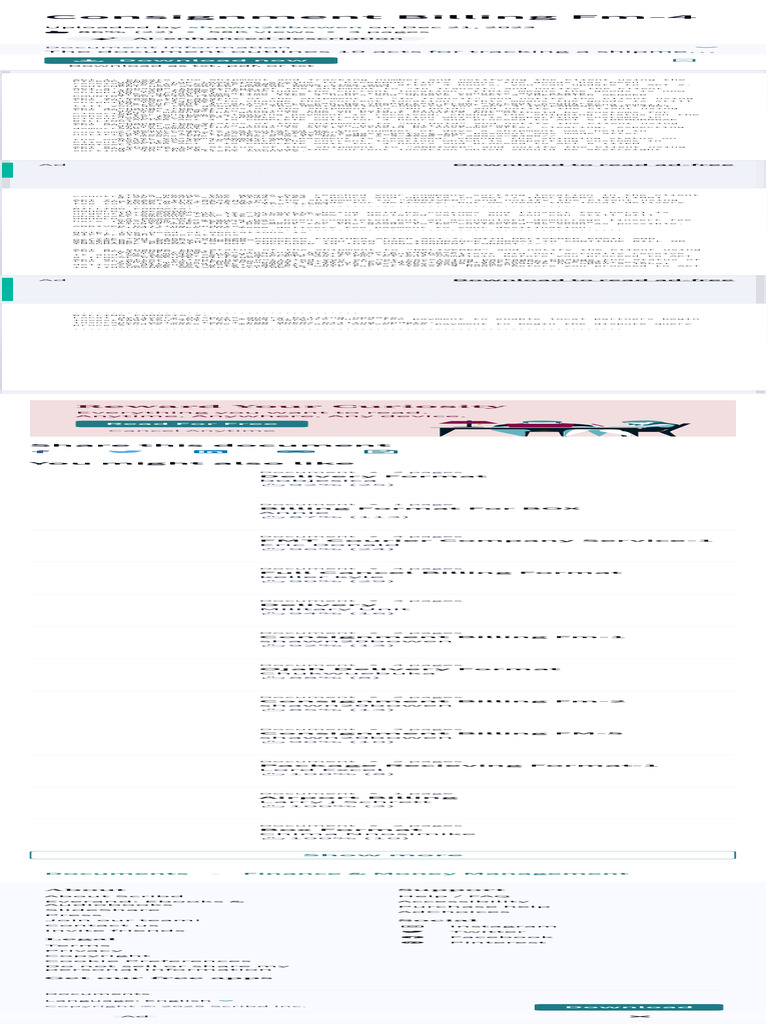 Consignment Billing Fm-4 PDF Finance & Money Management | PDF | Scribd