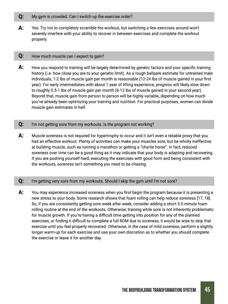 Bodybuilding Transformation System Guide | PDF | Aerobic Exercise ...