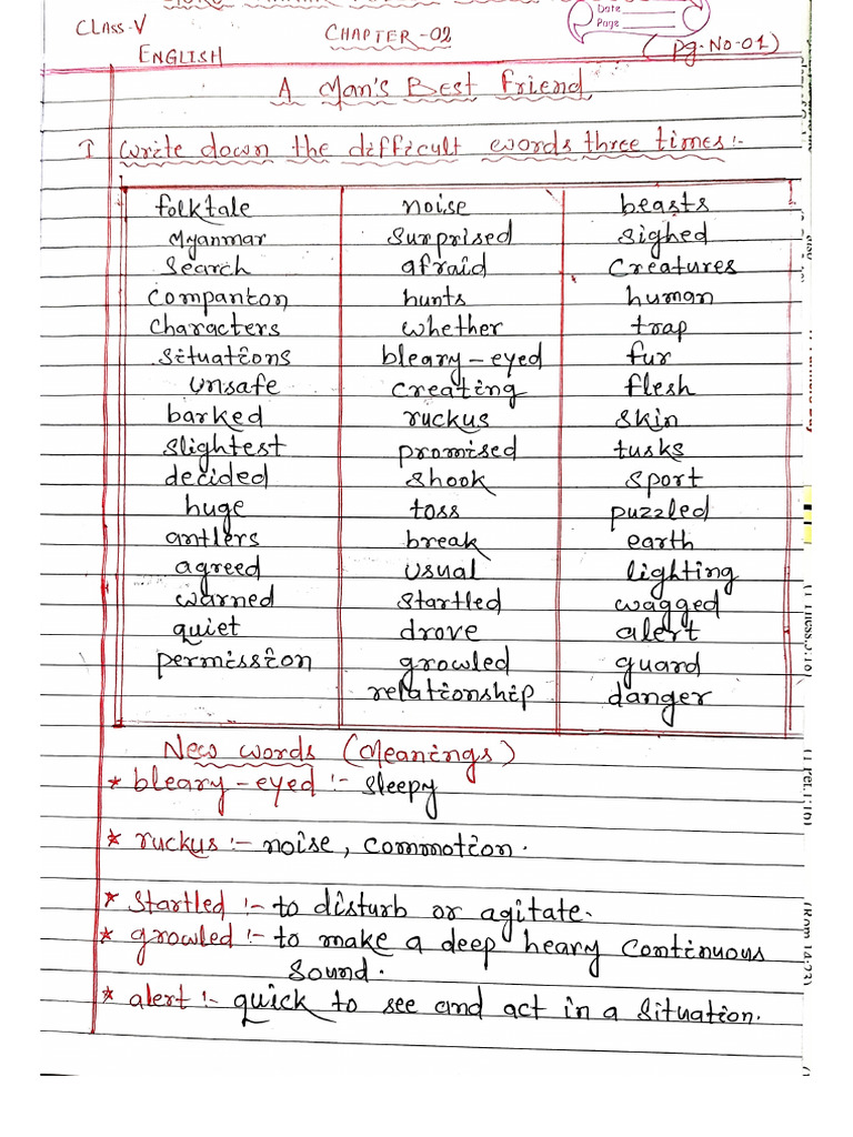 CLASS V English Chapter - 2 | PDF