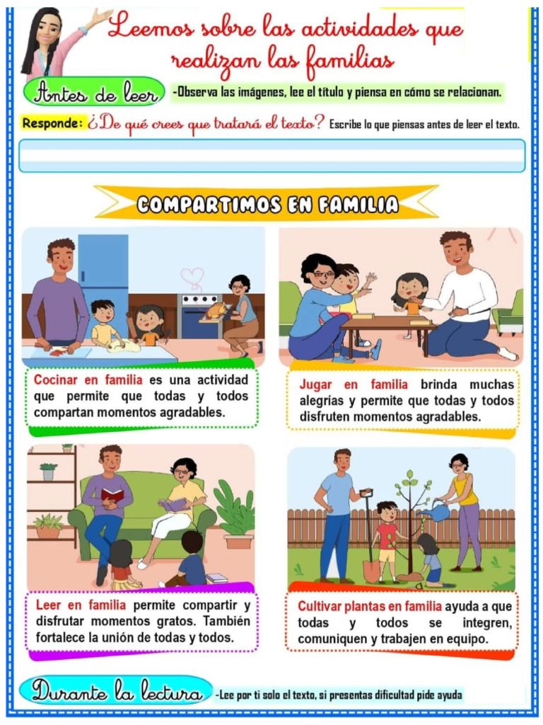 Fichas Com. Leemos Actividades en Familia | PDF
