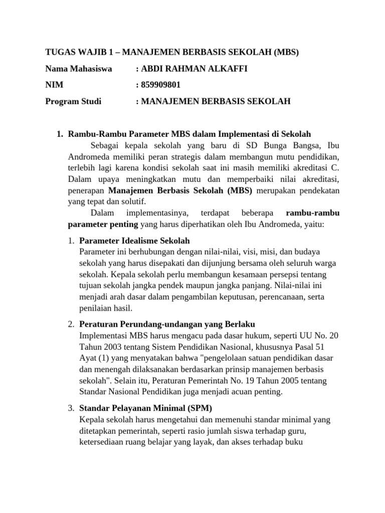 TUGAS WAJIB 1 MBS | PDF