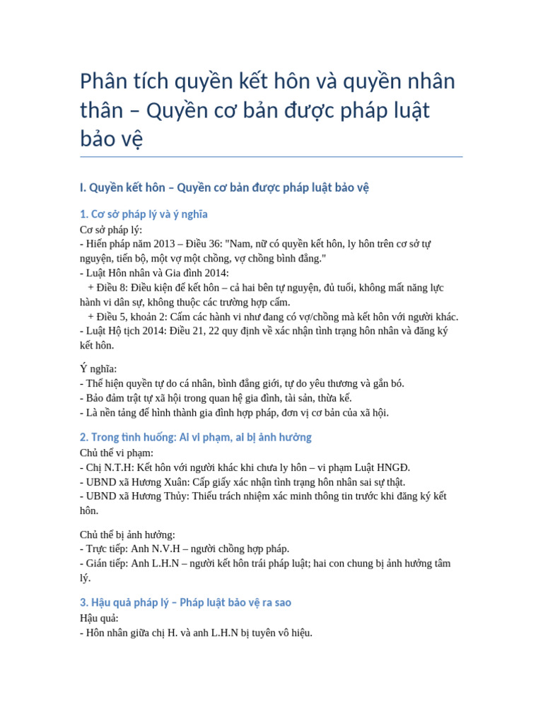 Phan Tich Quyen Ket Hon Va Quyen Nhan Than | PDF