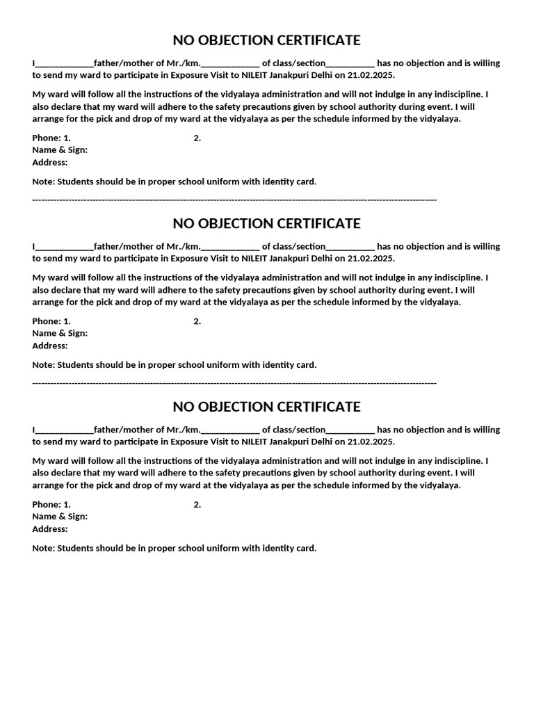 NOC Exposure Visit | PDF