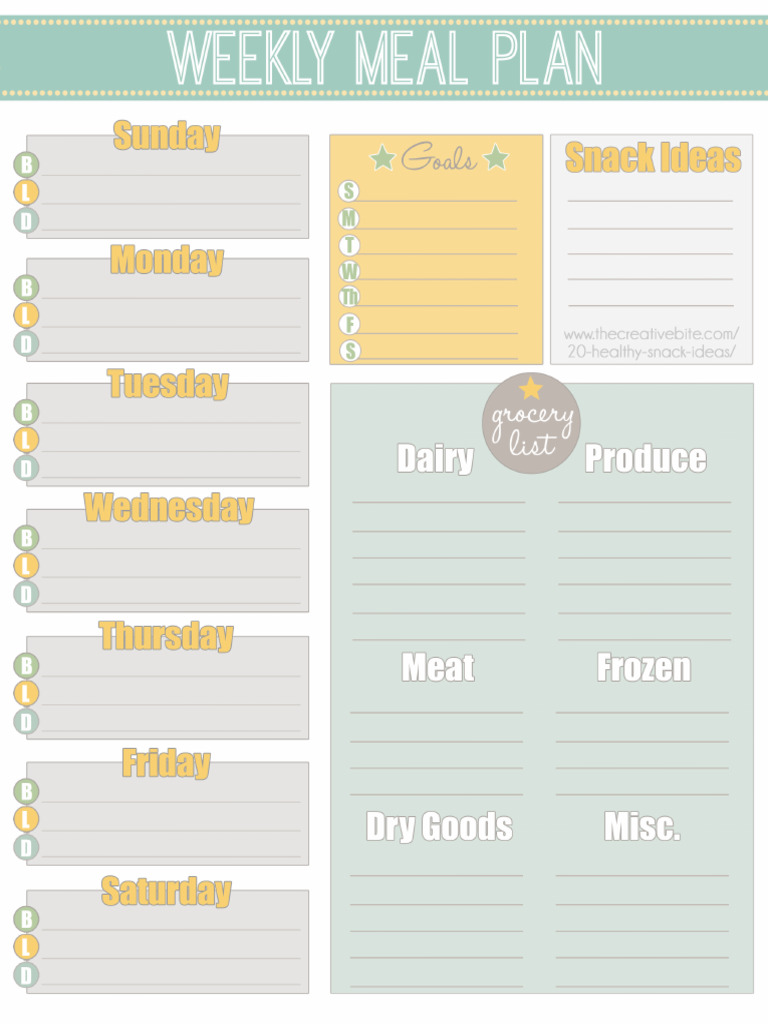 Weekly Meal Planner | PDF