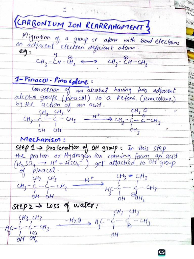 Carbonium Ion Rearrangement by Muneeb | PDF