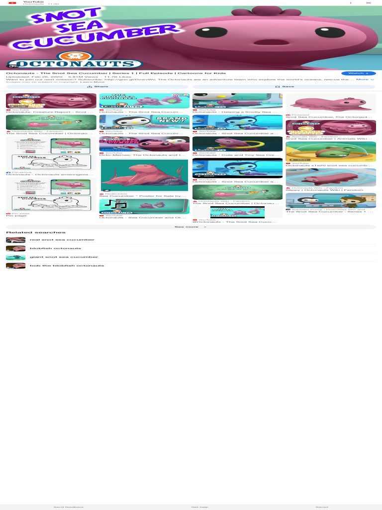 Octonauts Snot Sea Cucumber | PDF | You Tube