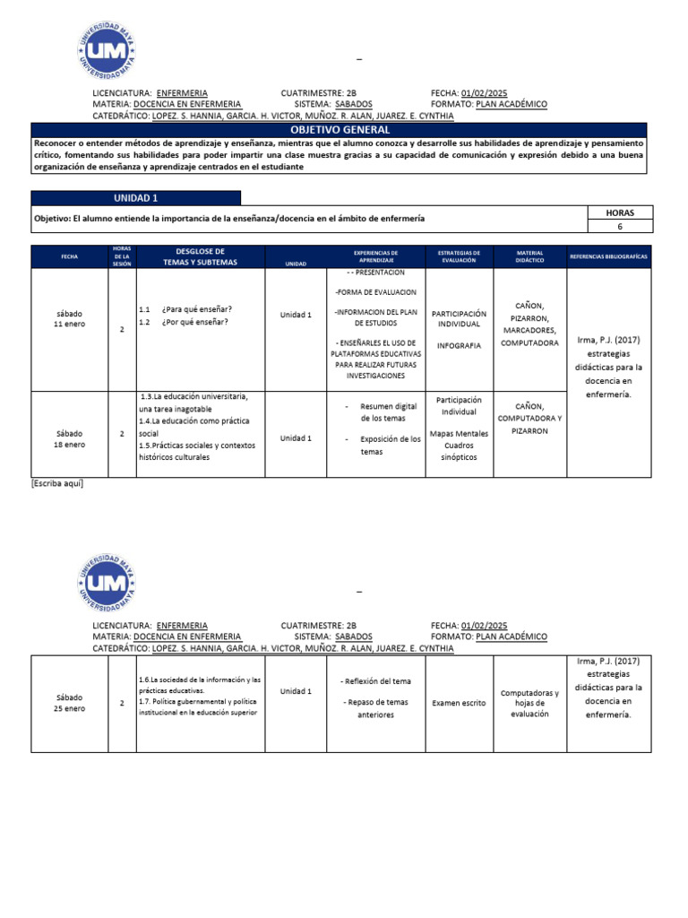 Muñoz EF 2A ENCUADRE | PDF | Enseñando | Plan de estudios