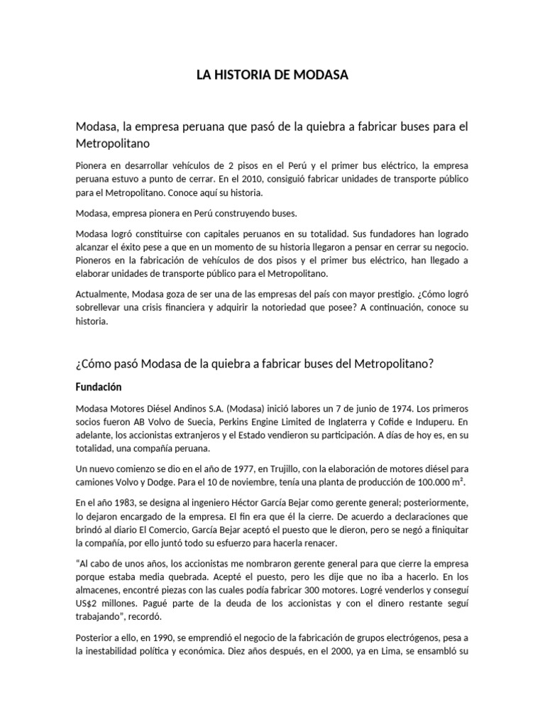 La Historia de La Modasa | PDF | Economias
