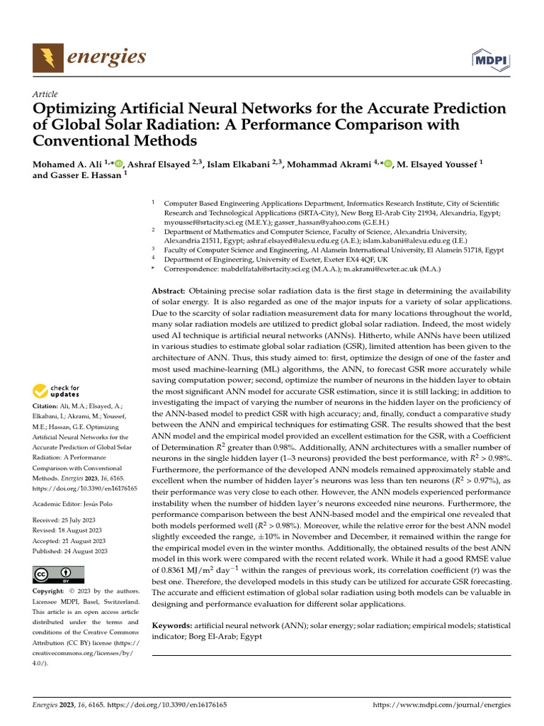 Optimizing Artificial Neural Networks for the Accurate Prediction | PDF | Machine Learning ...