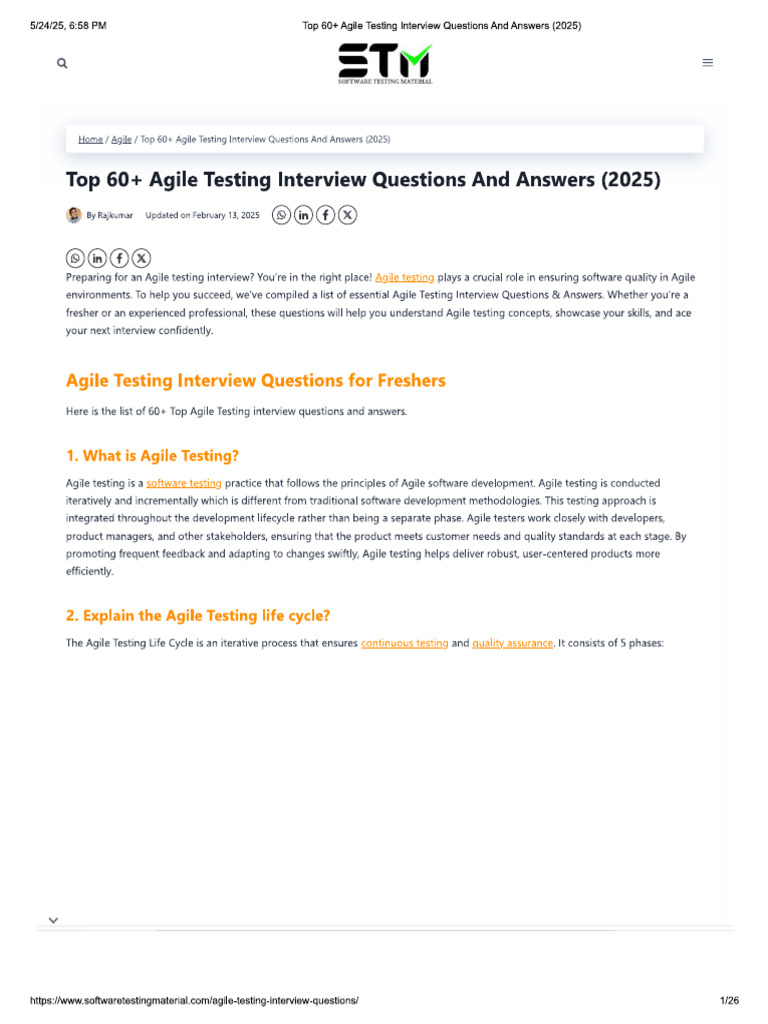 Agile Interview Q N A | PDF
