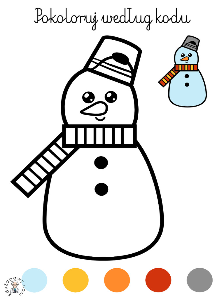 Pokoloruj Według Kodu - Zima Dla Dzieci | PDF
