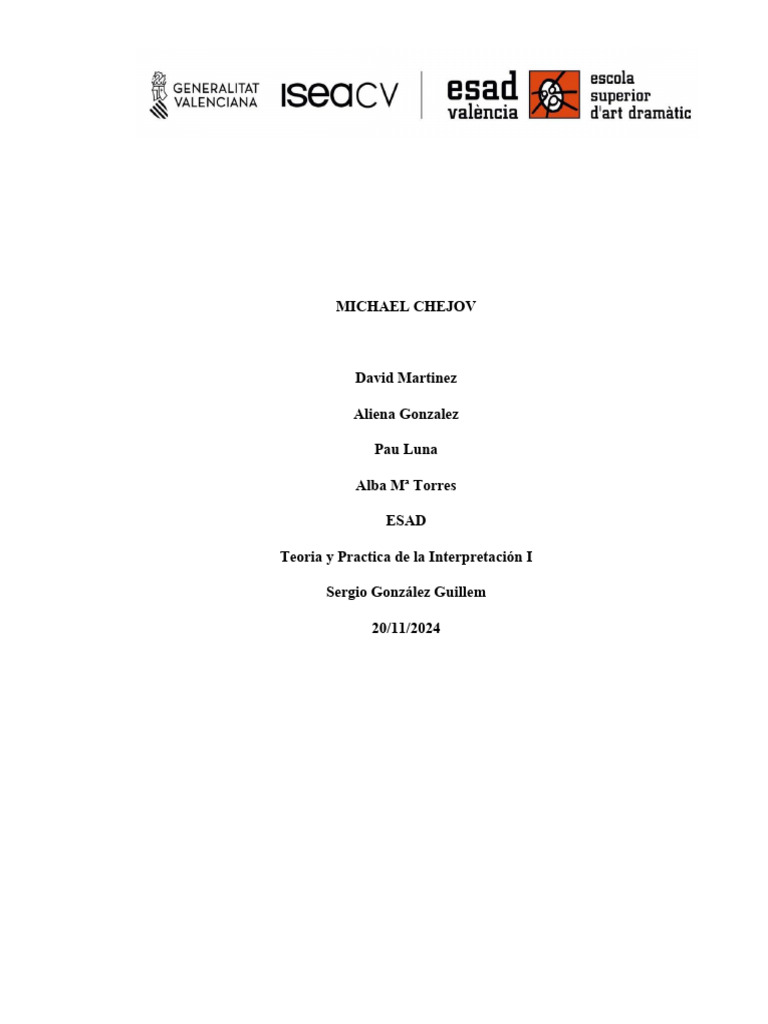 Michael Chejov - Aliena David Pau Alba Torres | PDF | Las emociones ...