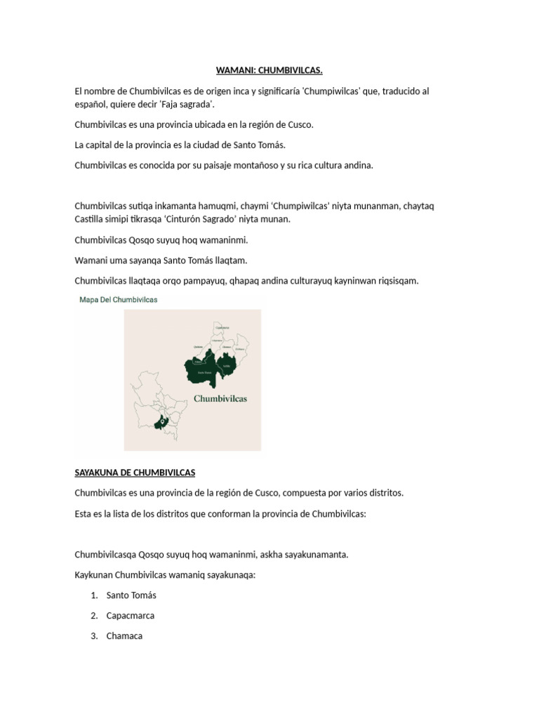 Chumbivilcas Wamani | PDF