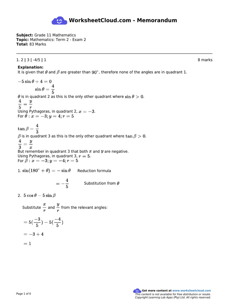 Mathematics Term 2 Exam 2 Memo | PDF | Euclidean Geometry | Geometry