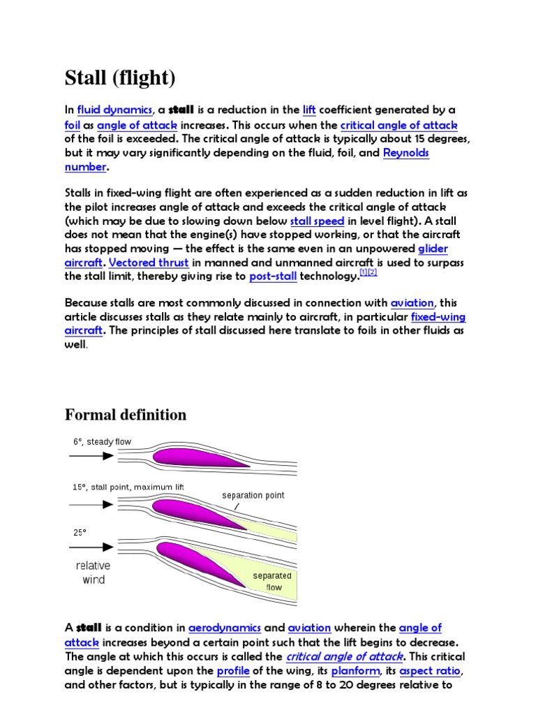 Stall | PDF | Stall (Fluid Mechanics) | Lift (Force)