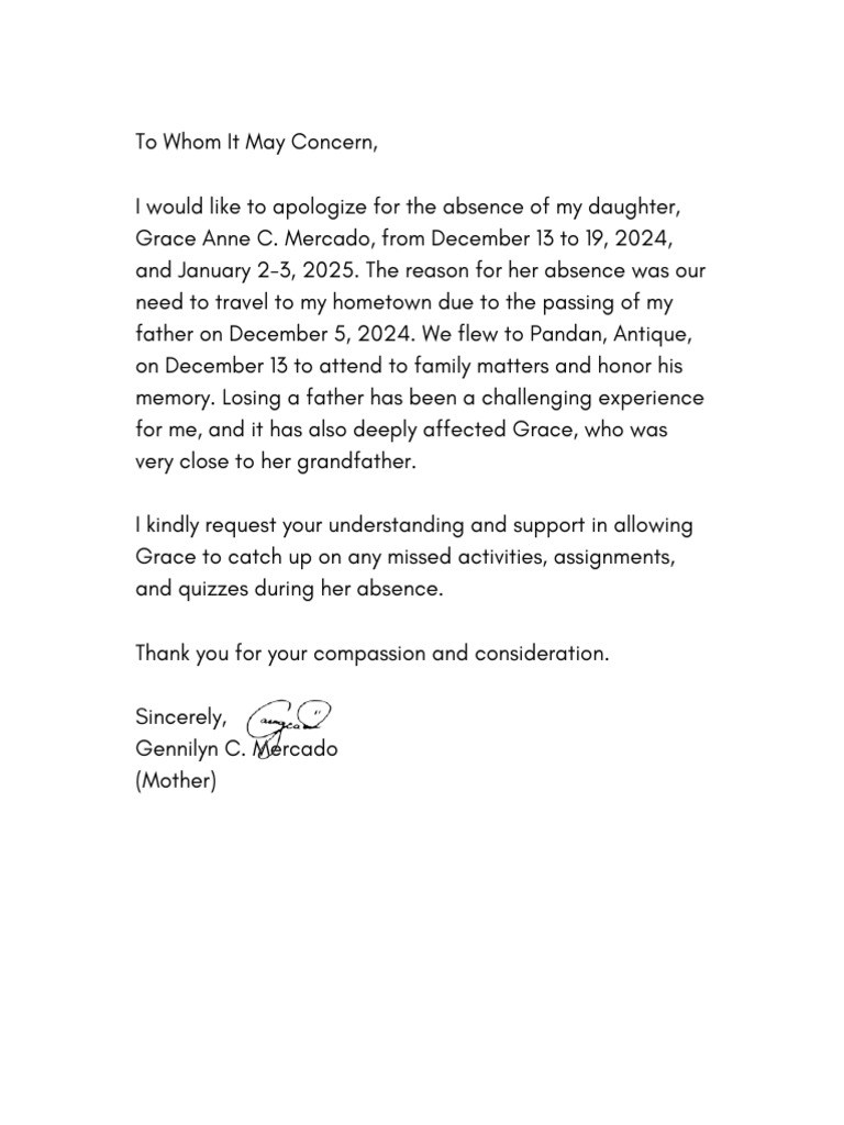 Absent Letter_20250105_225023_0000 | PDF