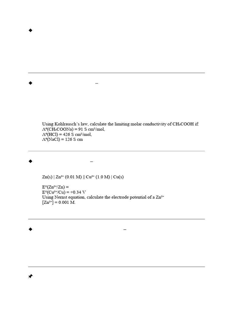 Electrochemical Cells: Definitions & Calculations | PDF ...