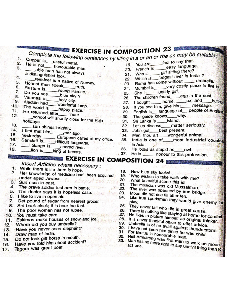 Articles (Practice Set) | PDF