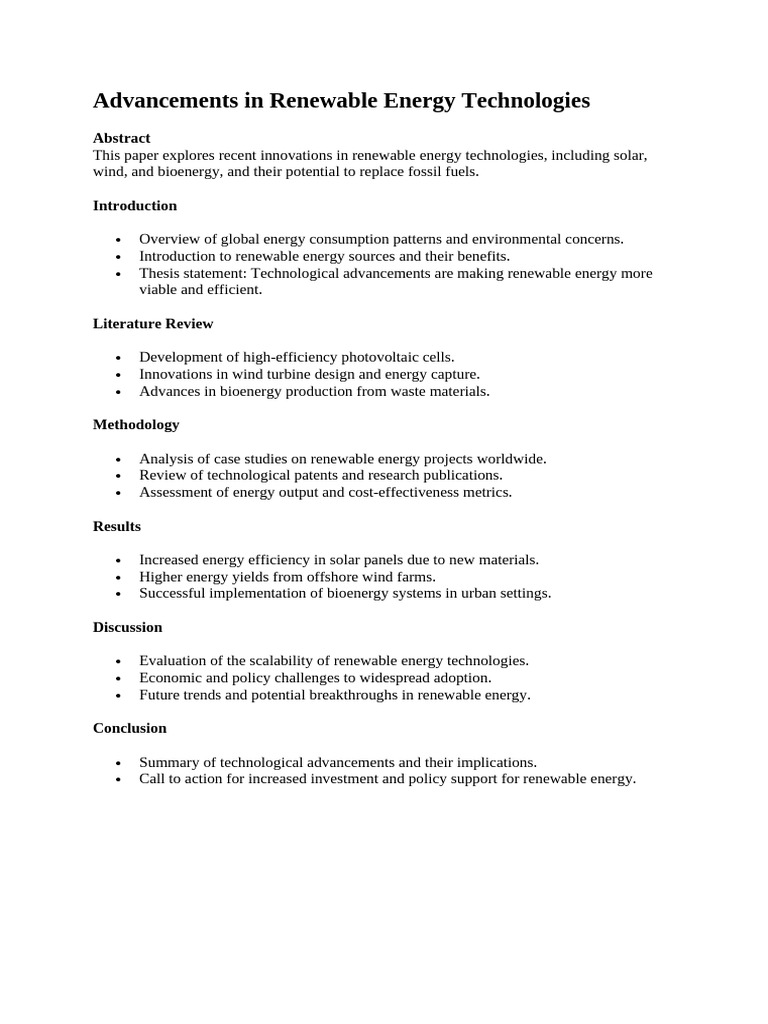Innovations in Renewable Energy Tech | PDF