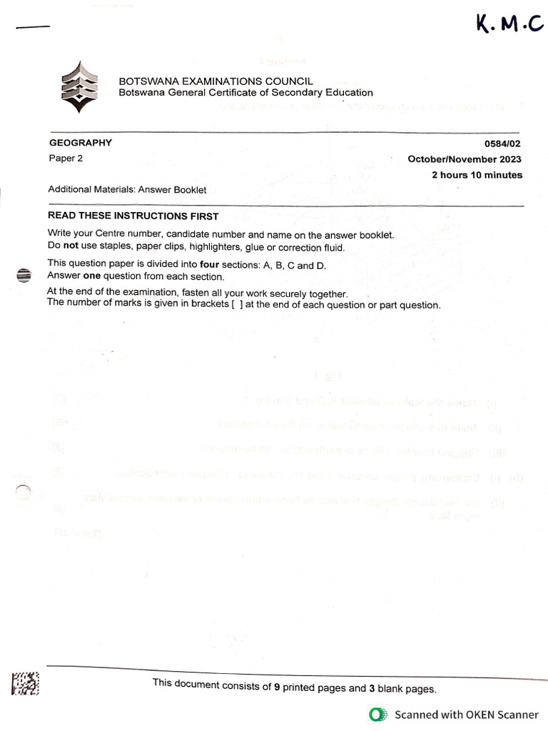 Geography Paper 2 2023 | PDF