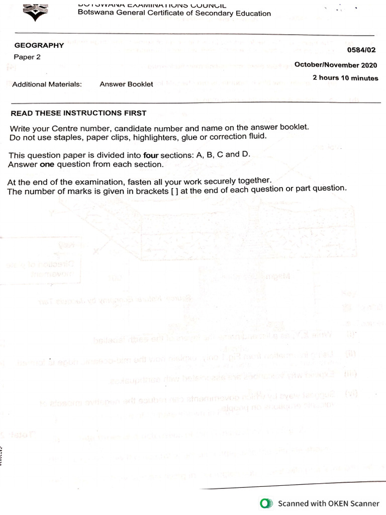 Geography Paper 2 2020 | PDF