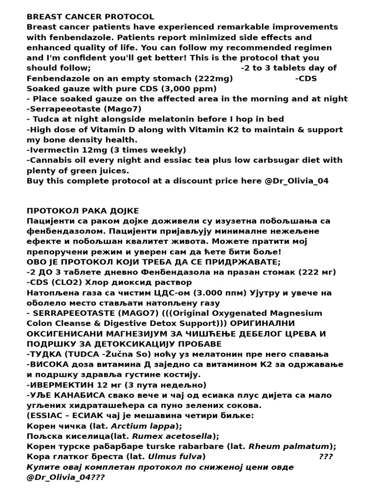 Breast Cancer Protocol | PDF