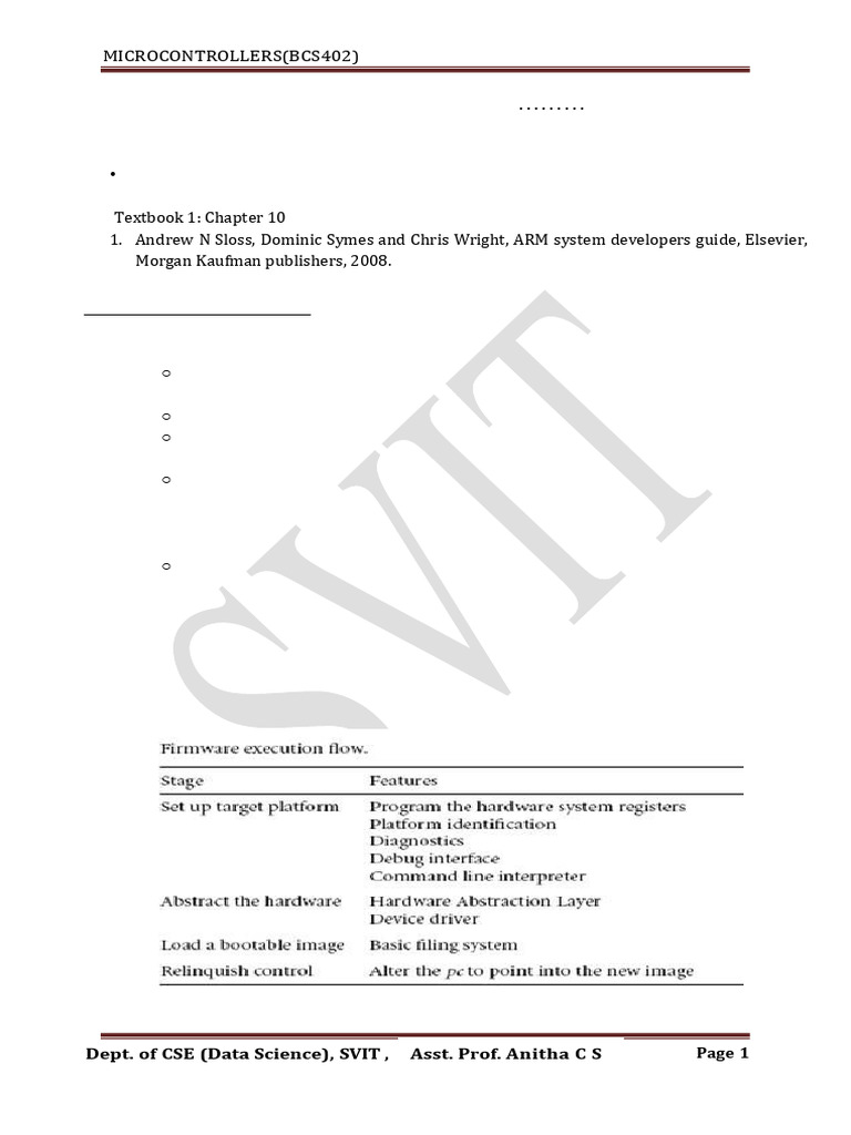 MC - Module - 4 Firmware (BCS402) | PDF | Booting | Microcontroller