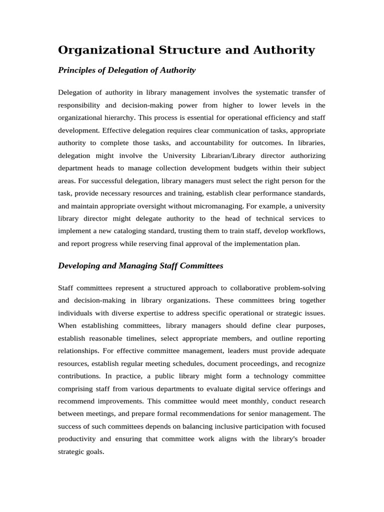 Organizational Structure and Authority 214 | PDF | Libraries | Hierarchy