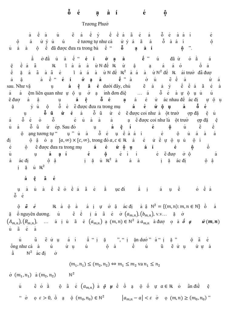 Chu I Kép Vô H N Và Tích Phân Kép Suy R NG | PDF