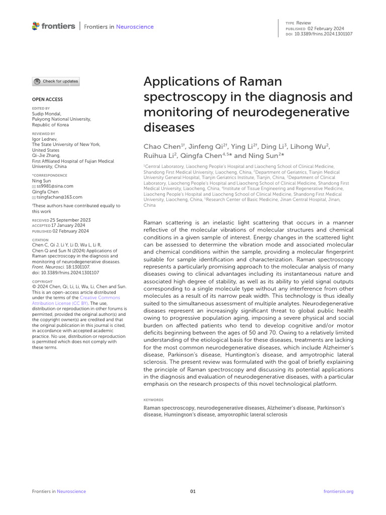 Applications of Raman Spectros | PDF | Raman Spectroscopy | Microscopy