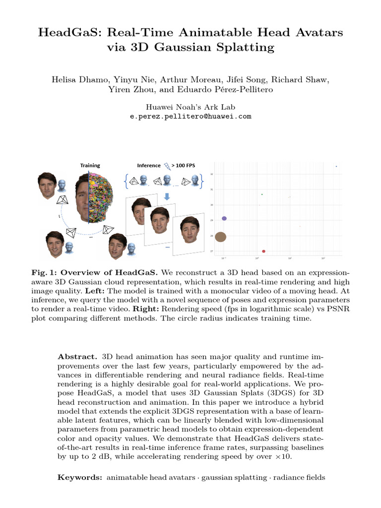 HeadGaS- Real-Time Animatable Head Avatars via 3D Gaussian Splatting ...