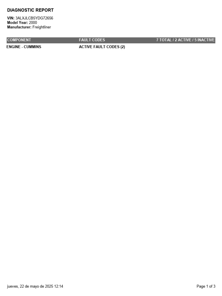 Codigo de Fallas Cummins ISC | PDF | Throttle | Engines