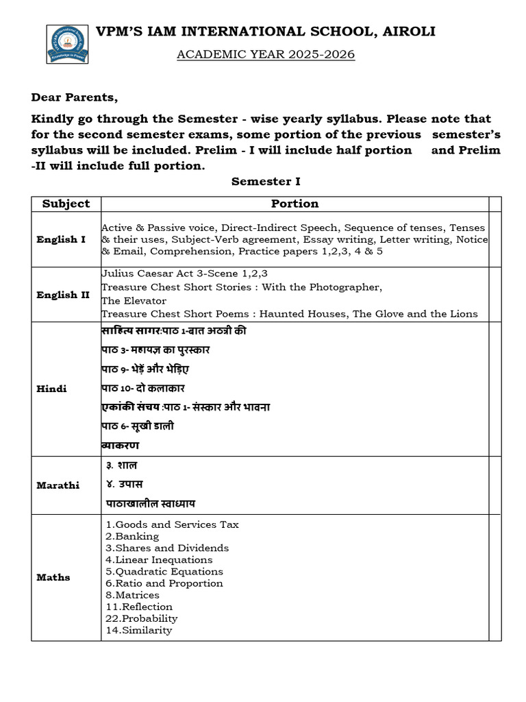 Grade 10 Syllabus 2025-26 | PDF