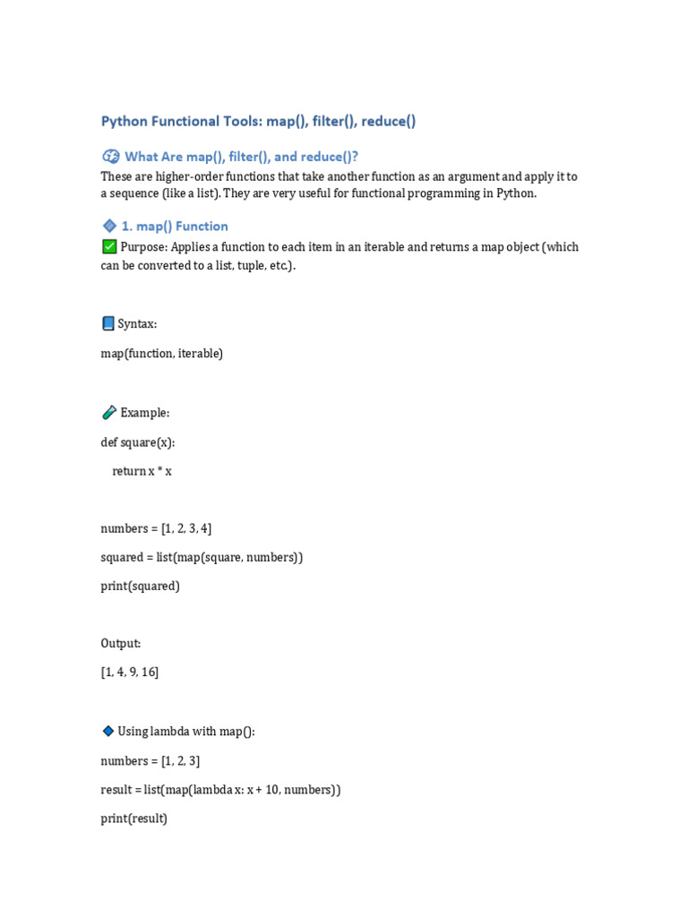 Map Filter Reduce | PDF