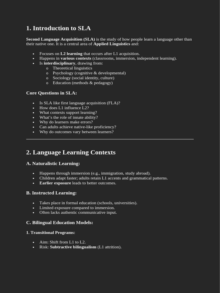 2 - Second Language Acquisition | PDF | Second Language Acquisition | Second Language