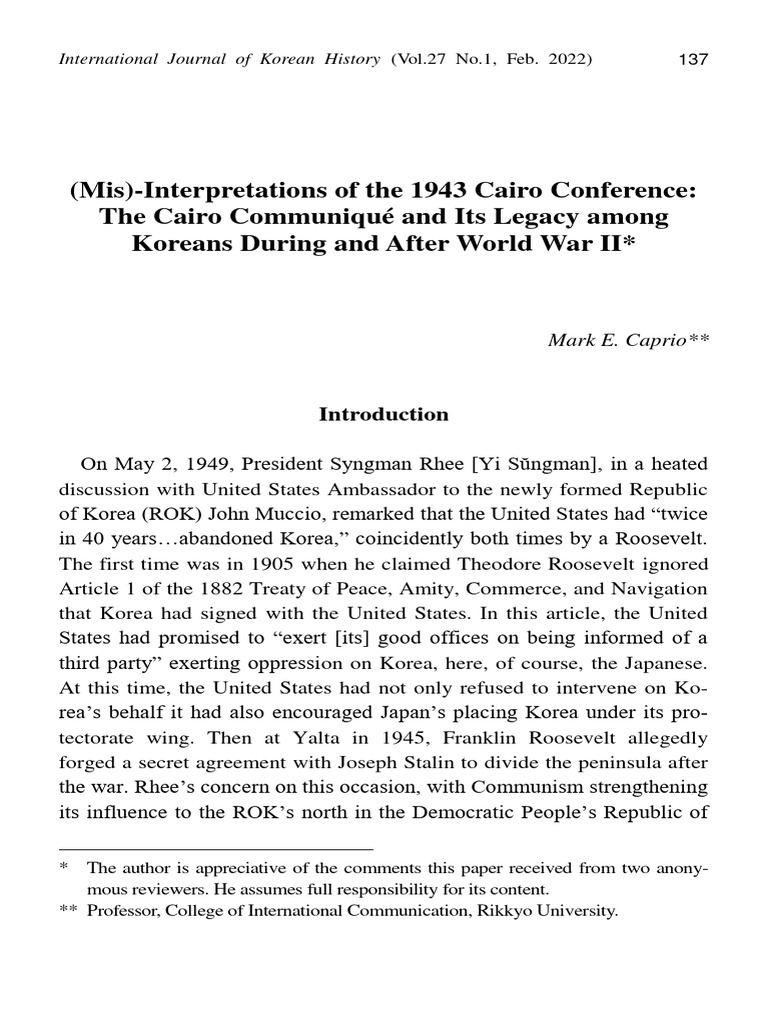 Mis Interpretations of The 1943 Cairo C | PDF | International Relations ...