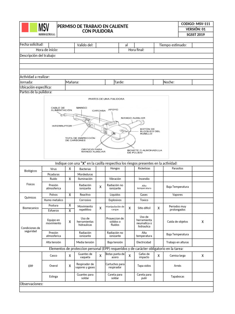 MSV-111 Permiso Pulidora | PDF | Radiación