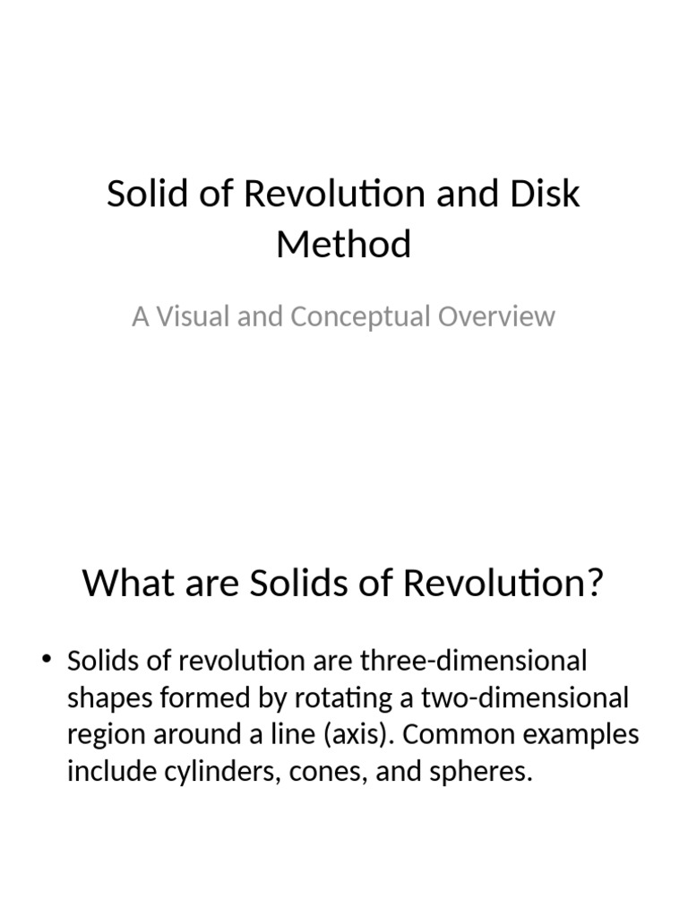 Solids of Revolution and Disk Method | PDF