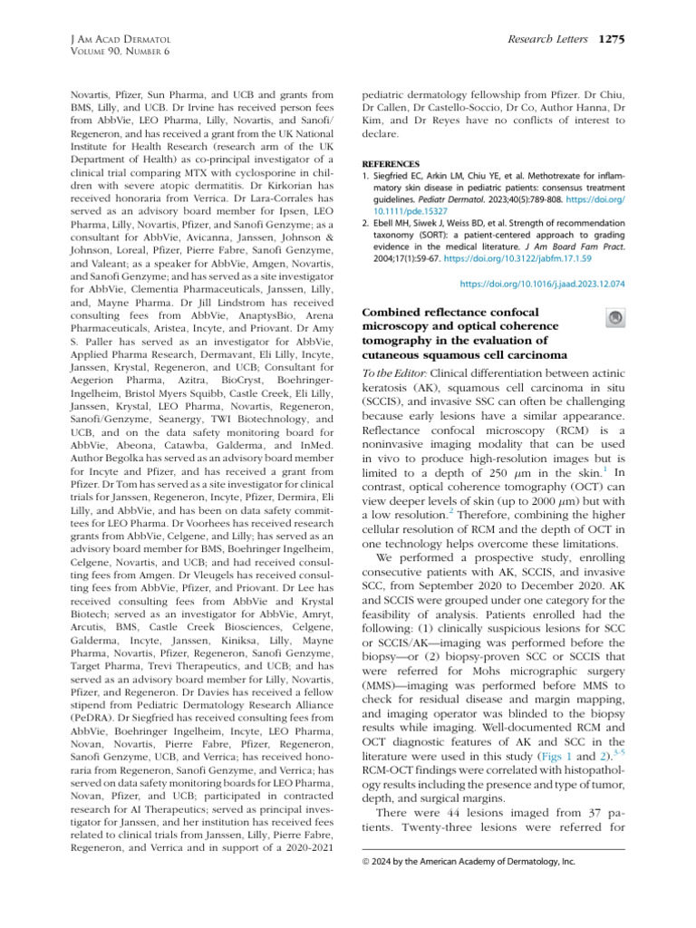 Combined Reflectance Confocal Microscopy and Optic | PDF | Nail ...