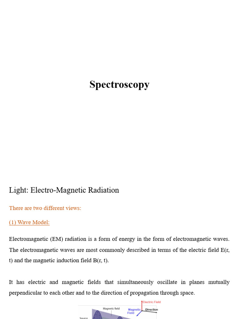 Class Notes On Spectroscopy - CHIR 11 Unit I | PDF | Waves ...