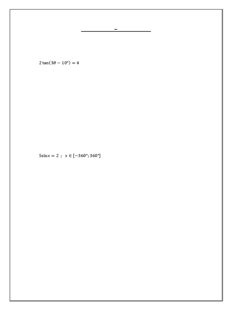 GR 11 Trig Equations - Mixed Practice | PDF