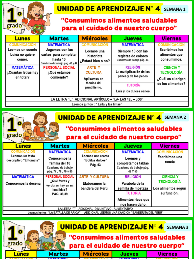 Actividades para Segundo Grado: Alimentos y Más | PDF