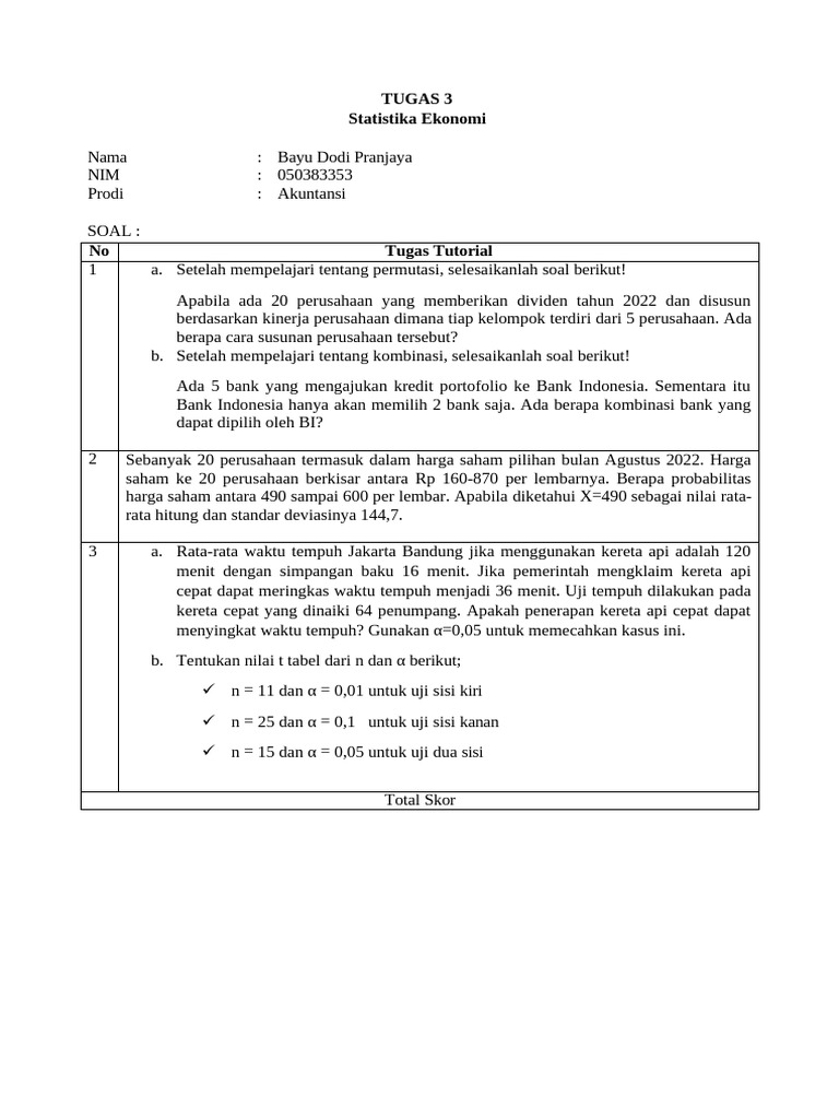 Bayu Dodi Pranjaya - 050383353 - T3 - Espa4123.299 | PDF