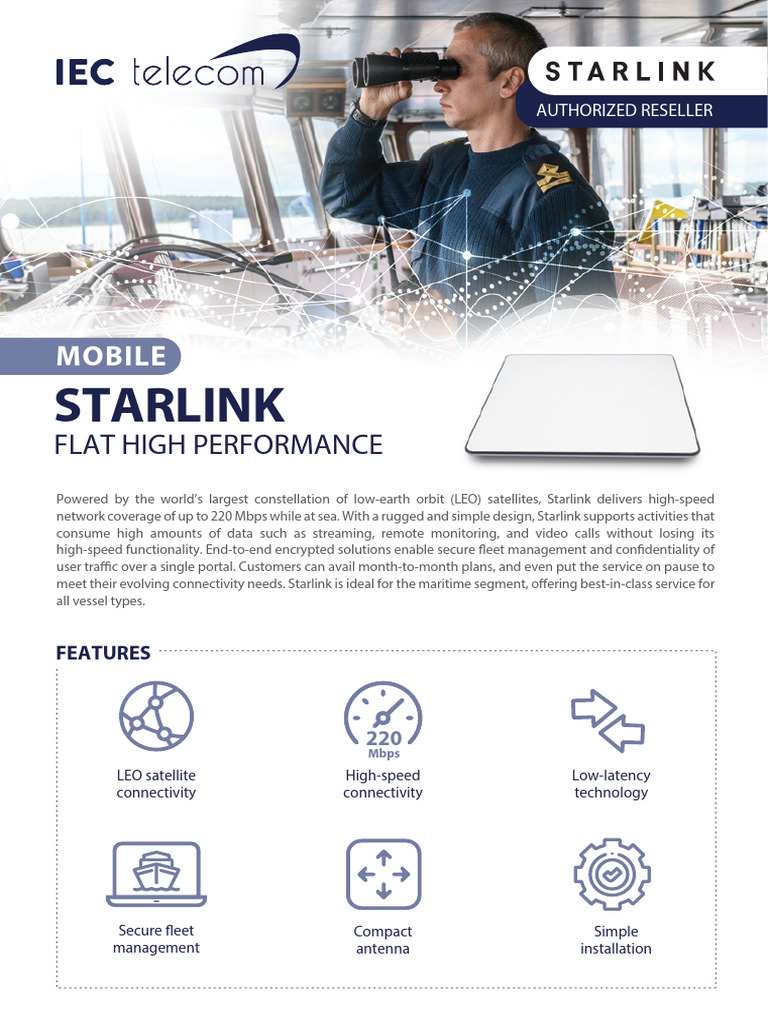 Starlink Flat High-Performance MARITIME A4 GLOBAL PREVIEW | PDF | Wi Fi | Telecommunications