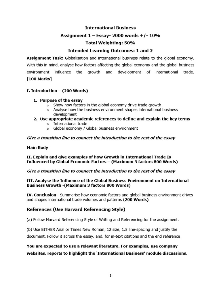 IB Essay-Assignment 1 Structure and Guide | PDF
