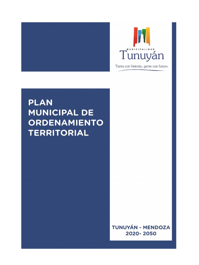 PMOT Tunuyán 2020 - 2050 | PDF | Sustentabilidad | Planificación